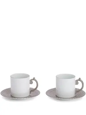 L'Objet Aegean Espresso Cups And Saucer - White