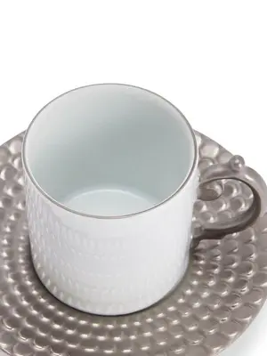 L'Objet Aegean Espresso Cups And Saucer - White