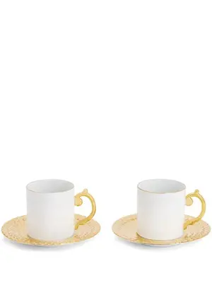 L'Objet Aegean Espresso Cups And Saucer - White
