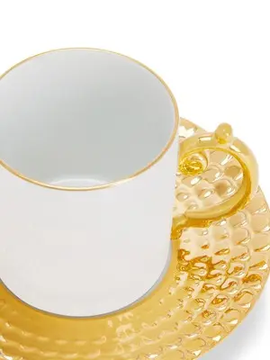 L'Objet Aegean Espresso Cups And Saucer - White