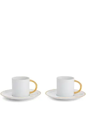 L'Objet Neptune Espresso Cups And Saucer - White