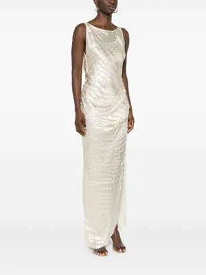 Blumarine Devoré-effect Sleeveless Dress
