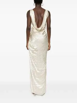 Blumarine Devoré-effect Sleeveless Dress