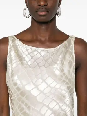 Blumarine Devoré-effect Sleeveless Dress