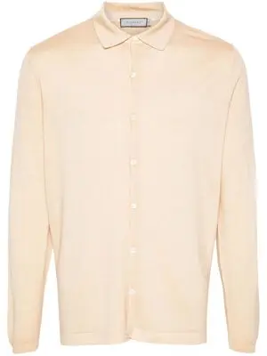 Canali Polo-collar Cardigan - Orange