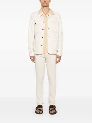 Canali Polo-collar Cardigan - Orange