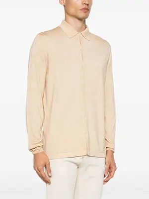 Canali Polo-collar Cardigan - Orange