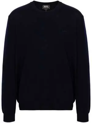A.p.c. Logo-embroidered Sweater - Blue