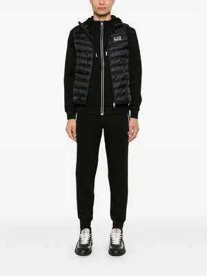 EA7 Logo-print Padded Gilet - Black