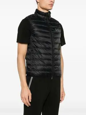 EA7 Logo-print Padded Gilet - Black