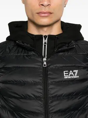 EA7 Logo-print Padded Gilet - Black