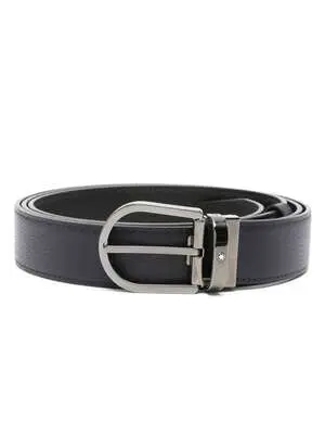 Montblanc Horseshoe-buckle Leather Belt - Blue