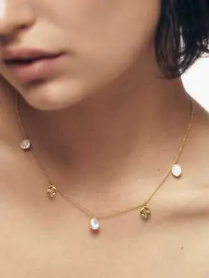 Monica Vinader Capri Pearl Necklace - Gold