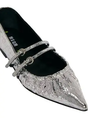 MSGM Metallic Ballerina Shoes