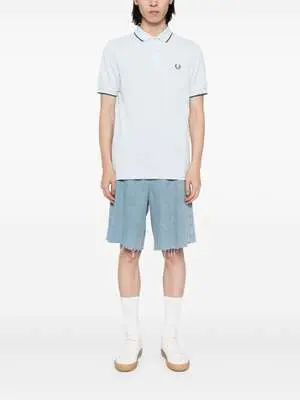 Fred Perry Logo-embroidered Cotton Polo Shirt - Blue