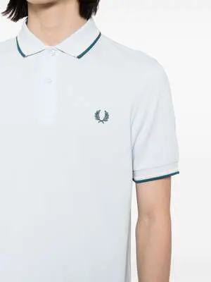 Fred Perry Logo-embroidered Cotton Polo Shirt - Blue