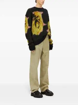 MSGM Rose Intarsia Print Jumper - Black