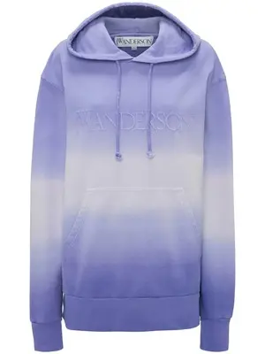 JW Anderson Logo-embroidered Gradient Hoodie - Purple