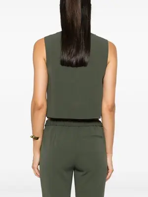 Theory Striped Crepe Vest - Green