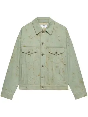 MSGM Stained Denim Jacket - Blue