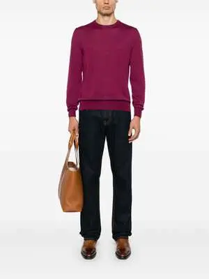 Canali Fine-knit Sweater - Purple
