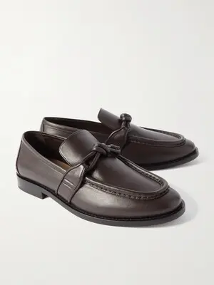 Bottega Veneta Astaire Knot-detailed Loafers - Brown
