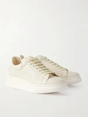 Alexander McQueen Exaggerated-sole Textured-leather Sneakers