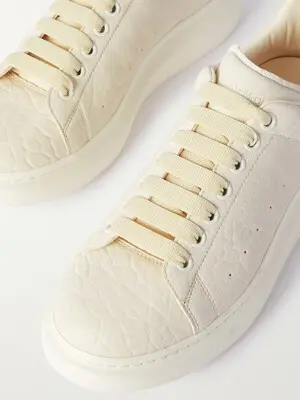 Alexander McQueen Exaggerated-sole Textured-leather Sneakers