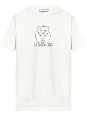 Iceberg Bear Embroidery T-shirt - Black