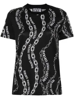 Versace Chain Print T-shirts For Women