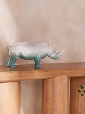 LLADRO Rhino Porcelain Sculpture
