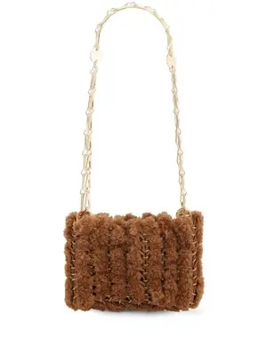 Rabanne 1969 Nano Shearling Shoulder Bag - Brown