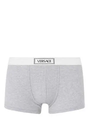 Versace 90s Logo Ribbed Boxers - Grey