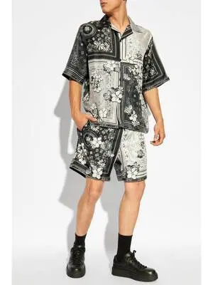 Amiri Bandana Floral Silk Shorts