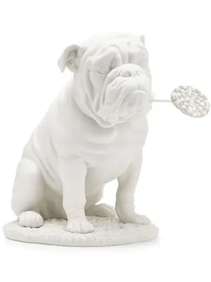 LLADRO Bulldog With Lollipop Sculpture - White