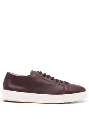 Santoni Pebbled Leather Sneakers