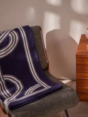 Ralph Lauren Logo Pattern Knitted Blanket