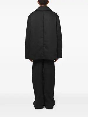 JIL SANDER Double-breasted Cotton Coat - Black