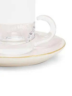 VILLARI Floral Glass And Saucer Set
