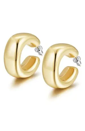 JANE BASCH DESIGNS Oversize Puff Hoop Earrings - Gold