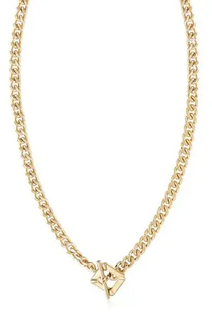 JANE BASCH DESIGNS Toggle Pendant Curb Chain Necklace - Gold