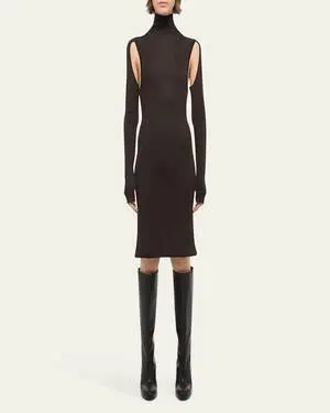 Helmut Lang Air Cut-out Turtleneck Dress