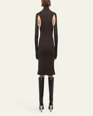 Helmut Lang Air Cut-out Turtleneck Dress