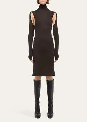 Helmut Lang Air Cut-out Turtleneck Dress