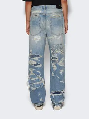 Amiri Repaired Straight Jean - Blue