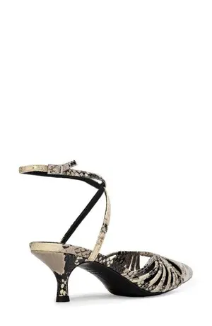 BLACK SUEDE STUDIO Grazia 50 Ankle Strap Pumps - Peyote Snake