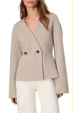 Rag & Bone Lori Wool Blend Double Breasted Cardigan