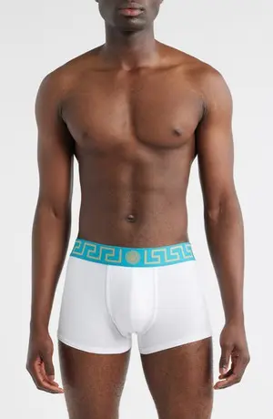 Versace Grecca Band Boxer Briefs - Bianco Dark Sea Green-oro