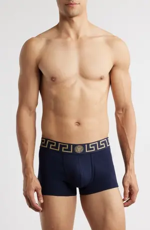 Versace Grecca Band Boxer Briefs - Blue-gold