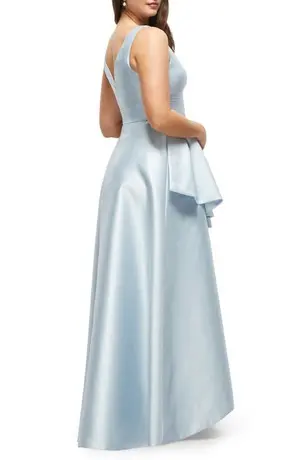 Alfred Sung Beaded Flower High-low Gown